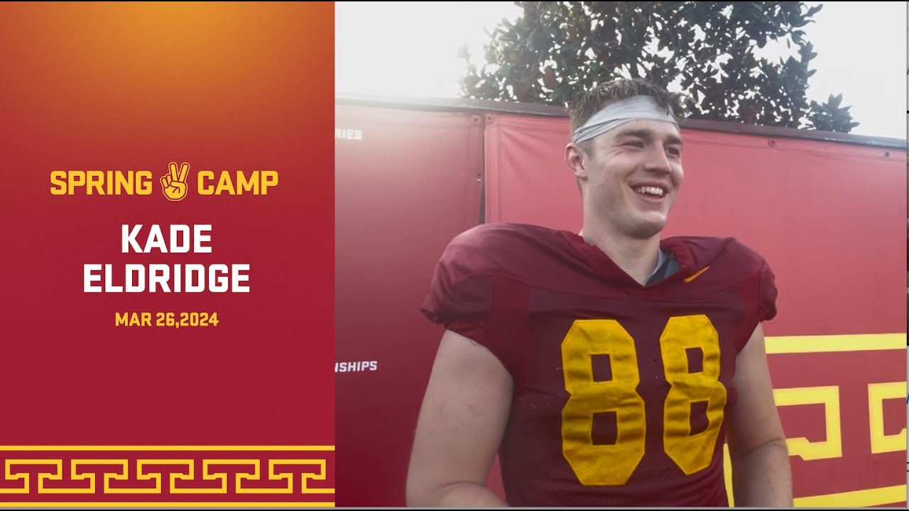 USC TE Kade Eldridge | Spring Camp Practice #4 - YouTube