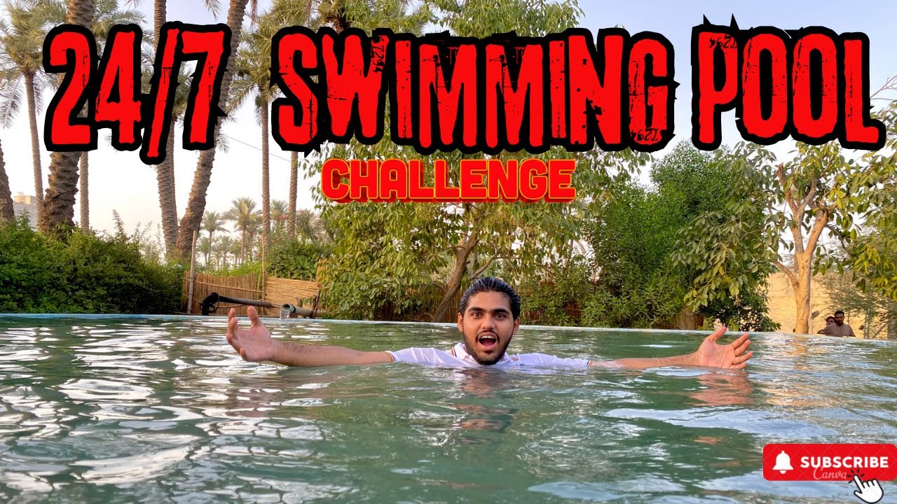 Surviving 24 Hours in a swimming pool 🏊‍♂️🥵 - YouTube