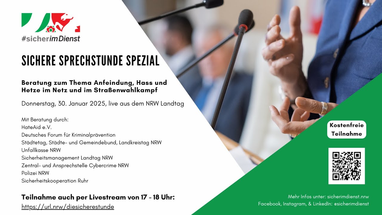 Sichere Sprechstunde Spezial - aus dem Landtag NRW - YouTube