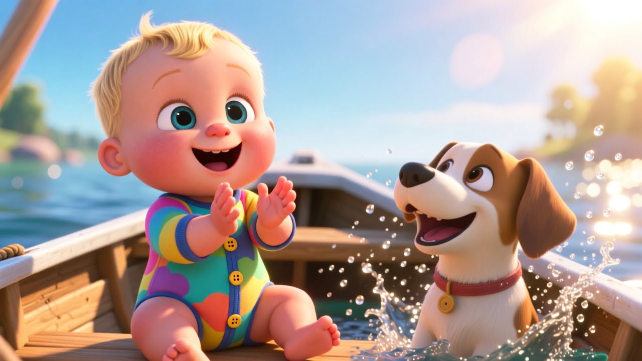 River Boat With Baby 🐶 | Learn Vehicles and Fun for Kids | Water ...