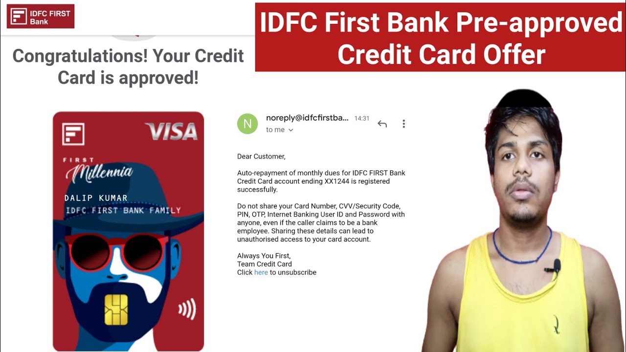 IDFC First Bank Credit card Pre-approved offer 🎉 || IDFC bank millenia ...