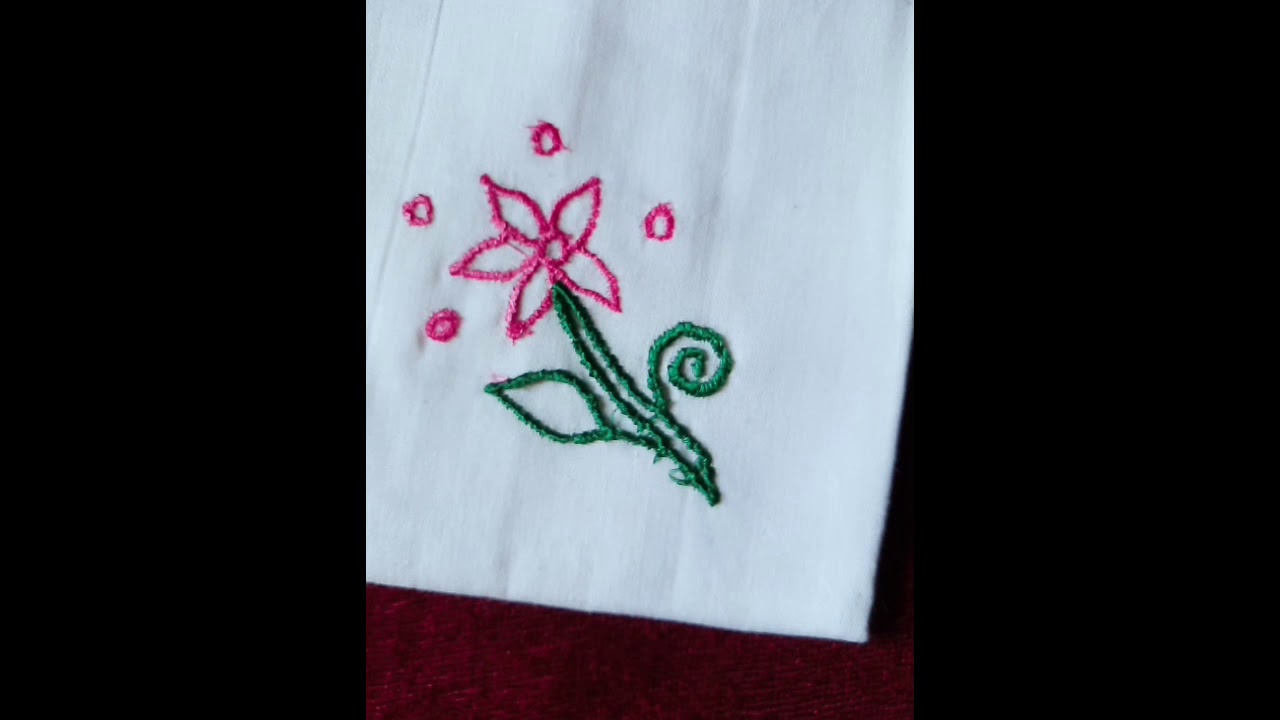 Beautiful Rumal Design Hanky Design #flowers #embroidery - YouTube