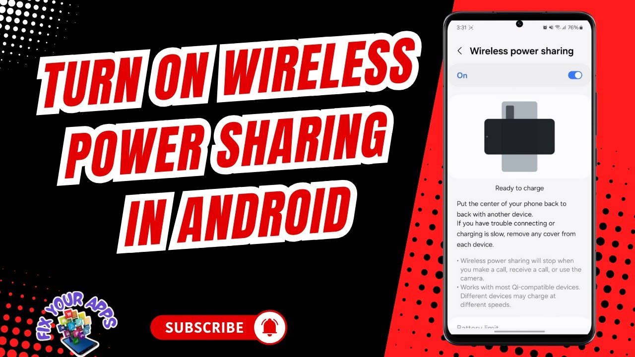 How to Turn on Wireless Power Sharing in Android - YouTube