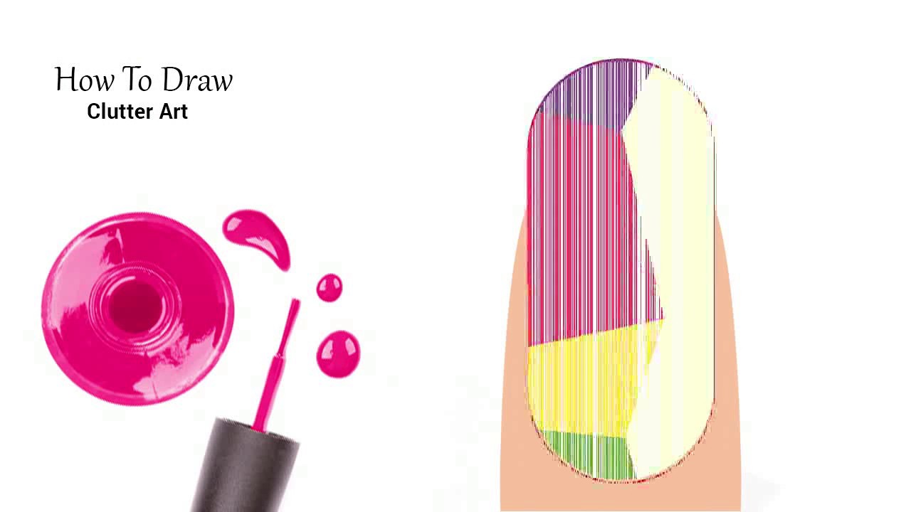 How To Draw Clutter Nail Art - YouTube