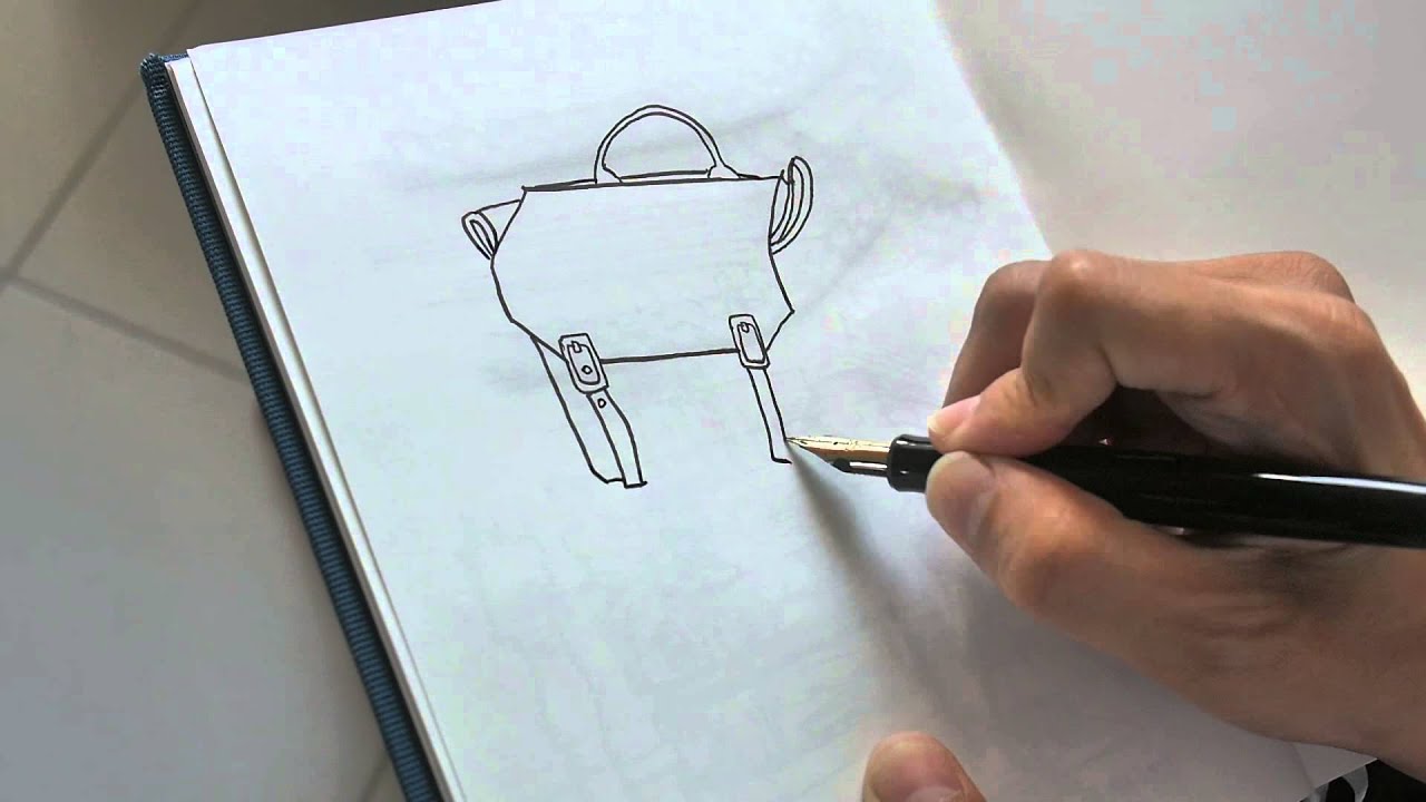 Sketching a Herringbone Camera Bag - YouTube