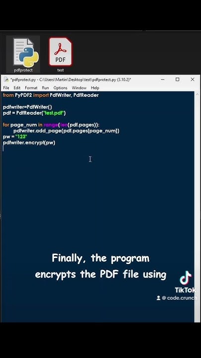 Protect PDFs with password using Python! #python #programming #tutorial #pdfprotect - YouTube