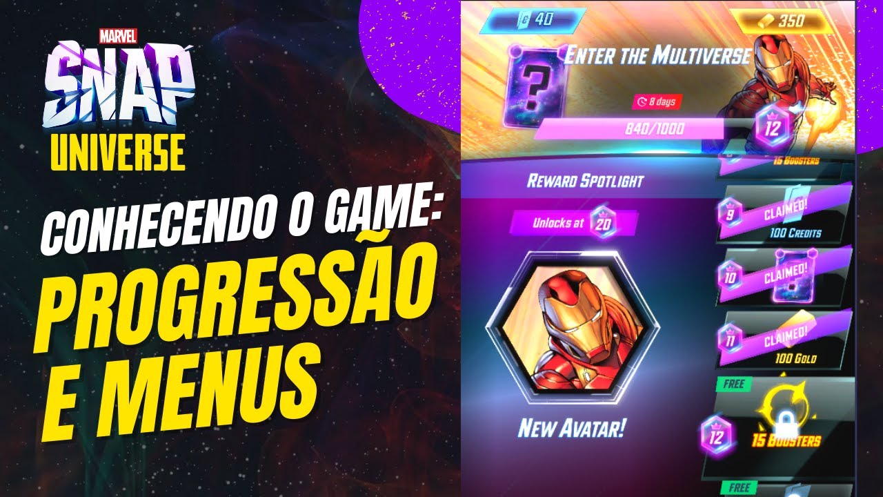 MARVEL SNAP: MENUS E PROGRESSÃO DO JOGO // COMO FUNCIONA O APP - YouTube