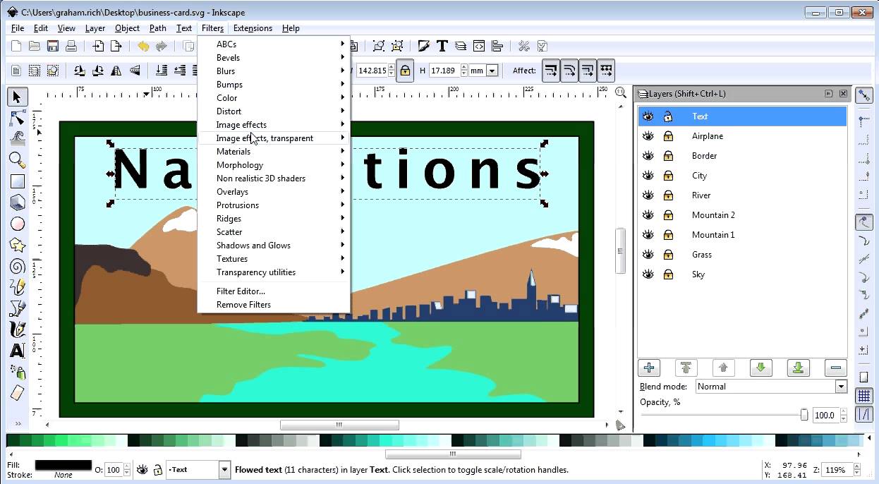 Inkscape - Activity 04 - Business Card - Part 08 - Text - YouTube