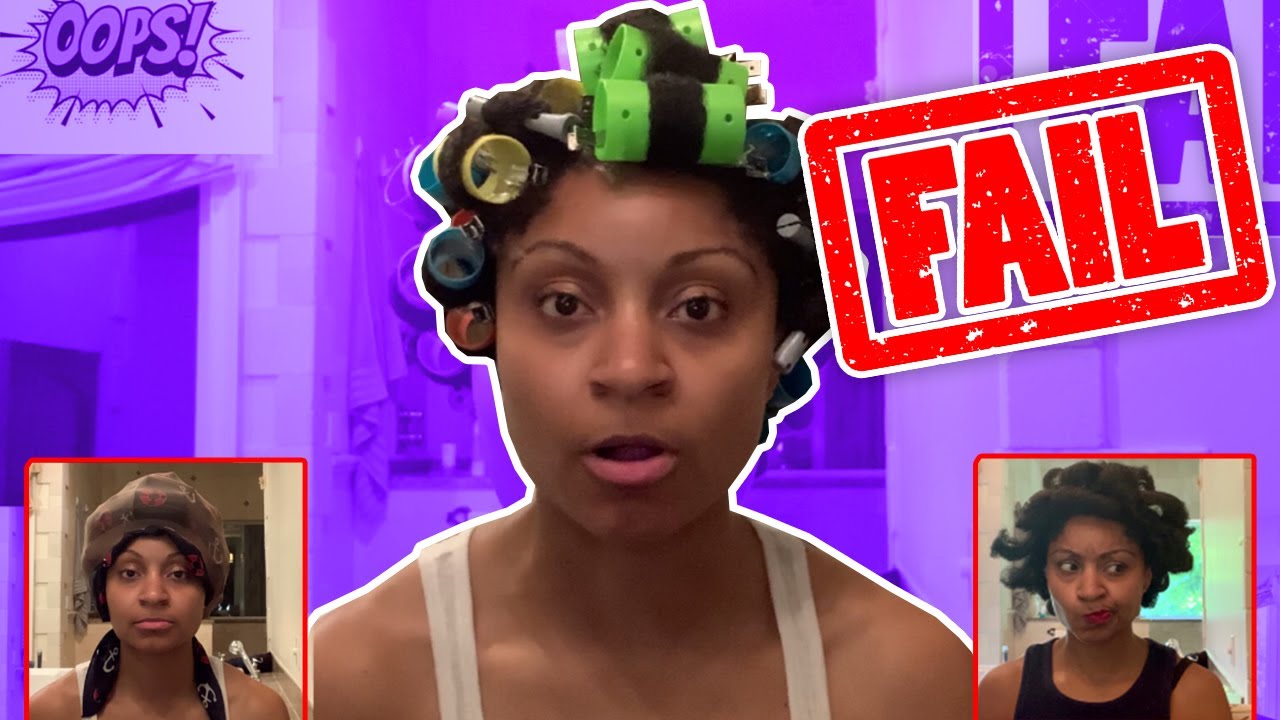 Ponytail Roller Set on Natural Hair | Uniqurl Aloemint - YouTube
