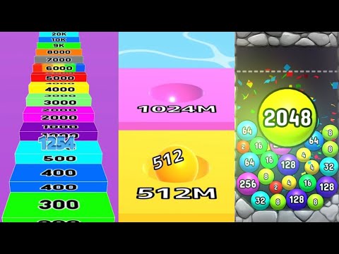 Ball Run Infinity vs Brain teaser Merge puzzle games vs Number Master ...
