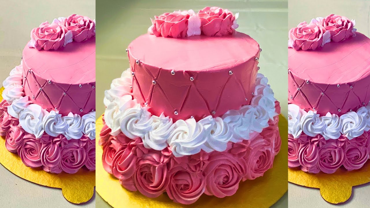Simple 2-tier Cake Decorating Ideas 🎂 - YouTube