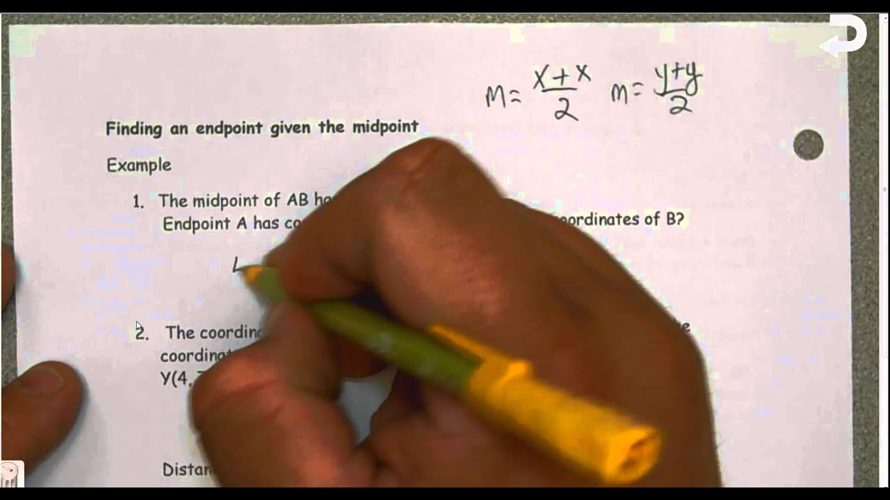 Geometry Unit 1, Lesson 5 Midpoint and Distance - YouTube