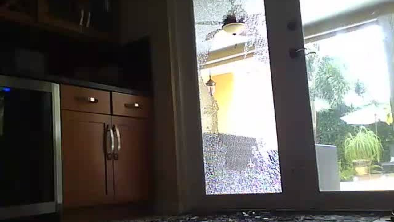 Video shows burglar smashing back door of Hollywood home - YouTube