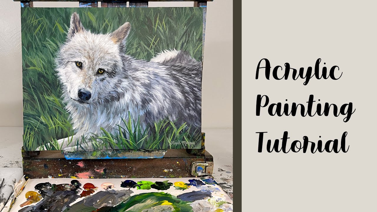 How to Paint a Wolf - Acrylic Painting Tutorial - YouTube