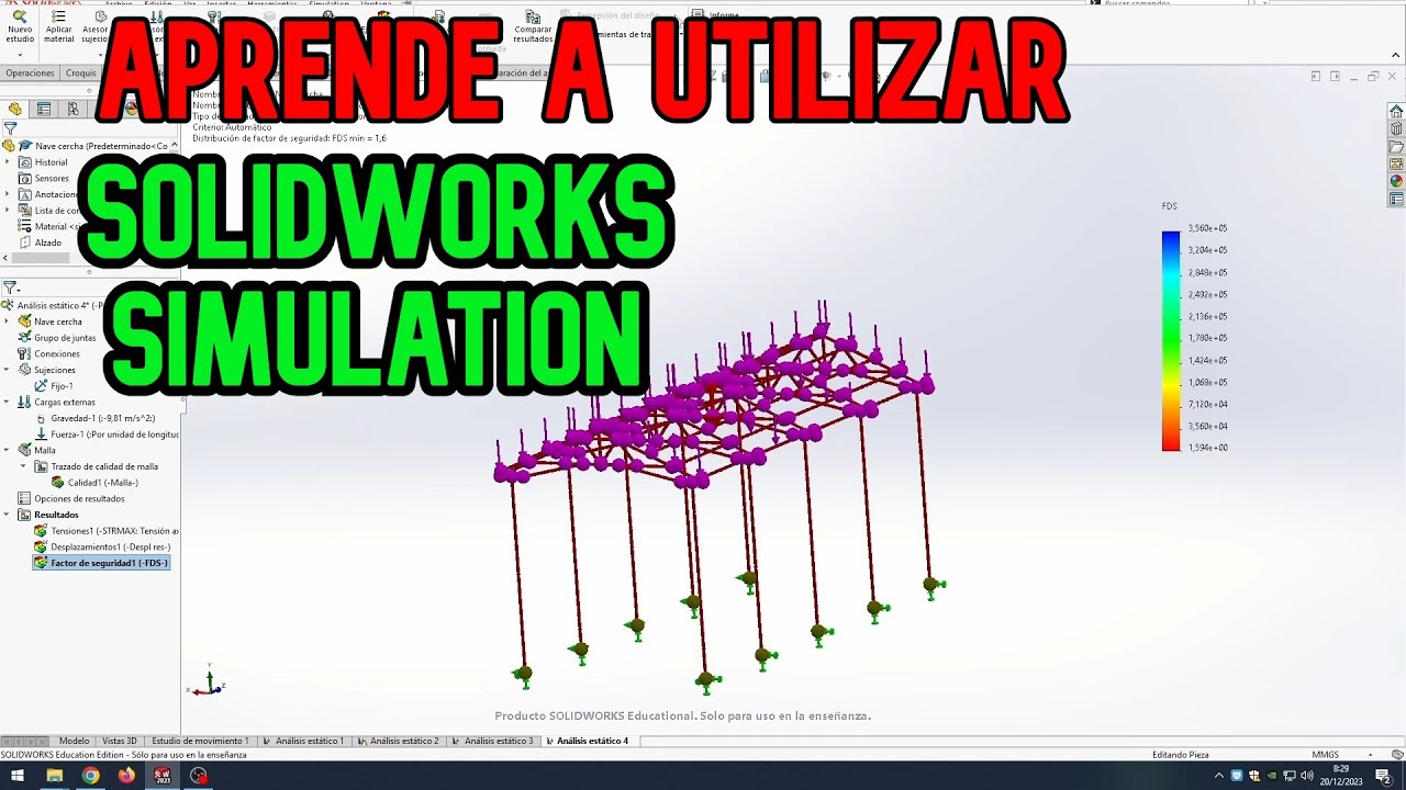 Aprende a usar SOLIDWORKS Simulation y crear un estudio (nivel básico ...