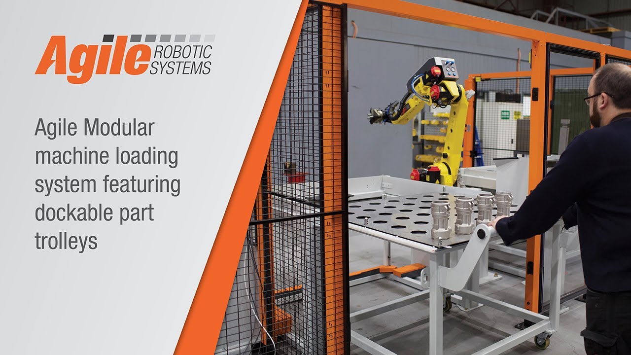 Agile Modular machine loading system featuring dockable part trolleys ...