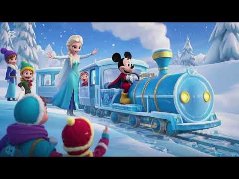 Frozen Elsa and Mickey with Kids on Ice Train Fun 2 - A Magical Winter ...