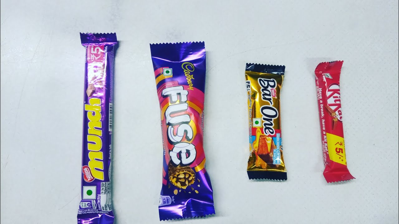 kit Kat vs bar one vs fuse vs Munch tasty and yummy - YouTube