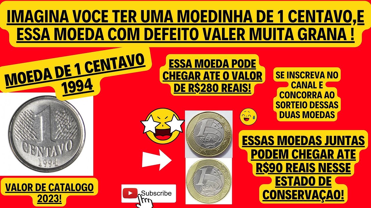 MOEDA DE 1 CENTAVO COM DEFEITO RARA MOEDA DE 1994 ANOMALIA VALIOSA ...