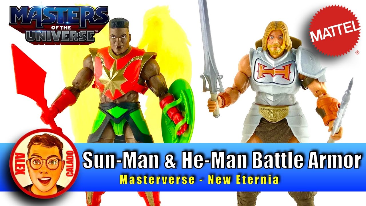 He-Man Battle Armor e Sun-Man - Masterverse Mattel - YouTube