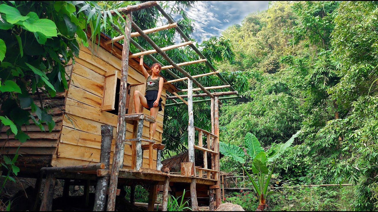 How to build a cabin, Building a Log Cabin in the rainforest (p5) | OFF ...