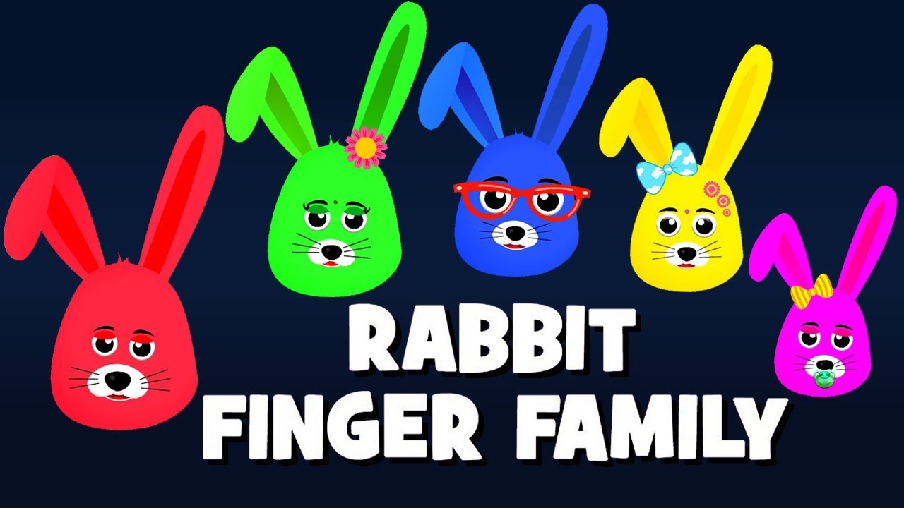 Rabbit Finger Family Rhyme | Nursery Rhymes For Children | Finger ...