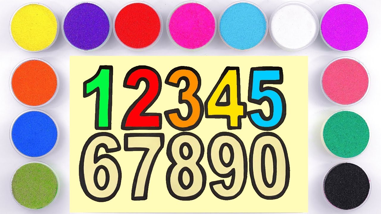 Sand Painting Numbers For Kids and Toddlers - YouTube