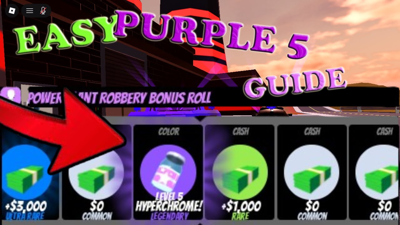 HOW TO GET PURPLE HYPERCHROME LEVEL 5 EASILY in Roblox Jailbreak # ...