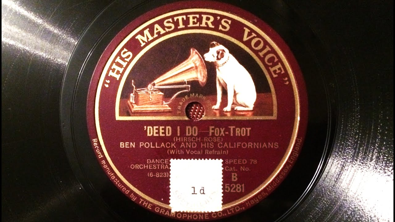 Ben Pollack & his Californians: 'Deed I Do - YouTube