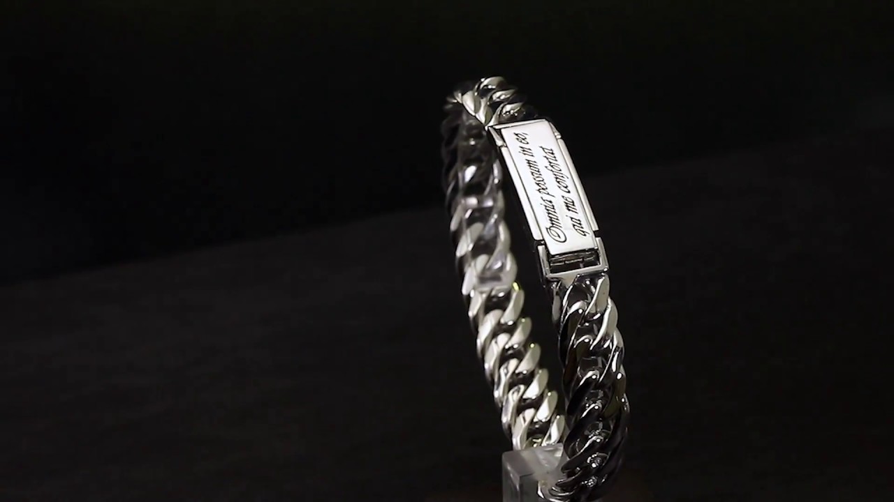 Mens' Platinum Bracelet - Dual 015 Curb Chain width 10mm | Enzo Jewelry ...