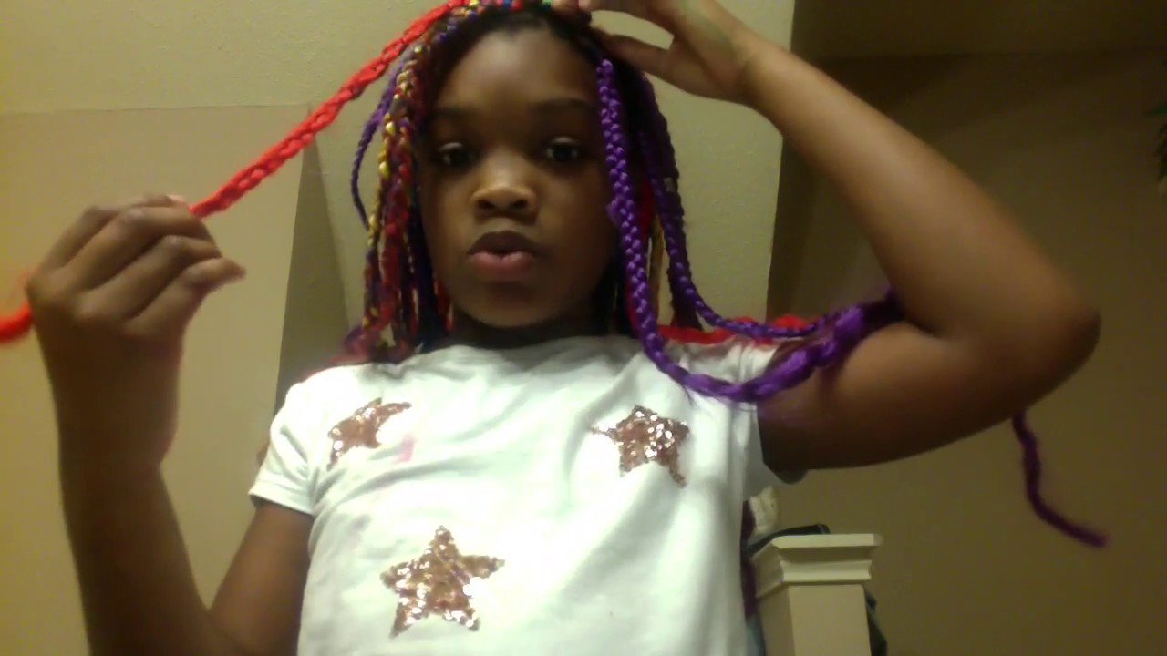 How to do rainbow box braids- Skye's Way - YouTube