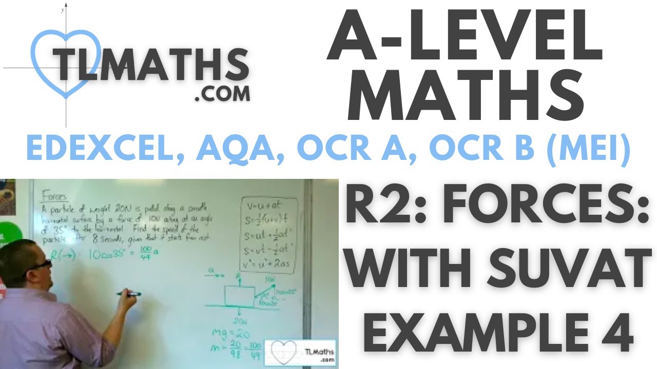 A-Level Maths: R2-07 Forces: With SUVAT Example 4 - YouTube