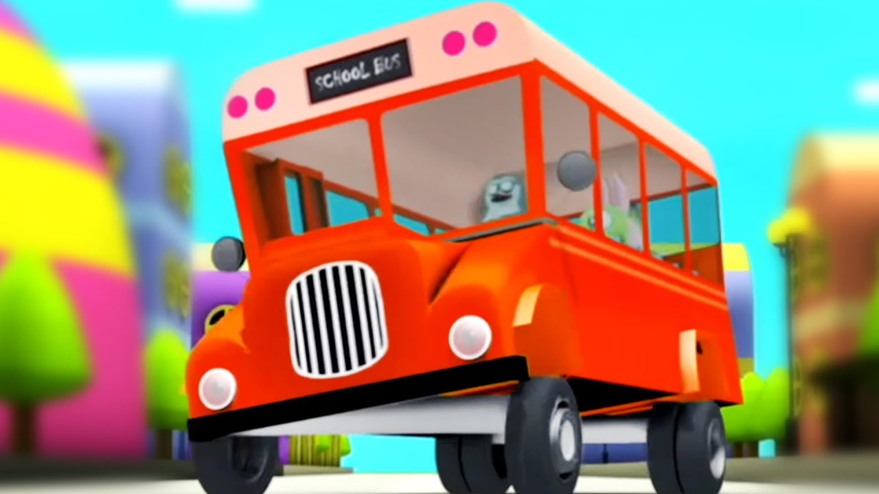 Wheels On The Bus, Fun Adventure Ride & Vehicle Cartoon for Kids - YouTube
