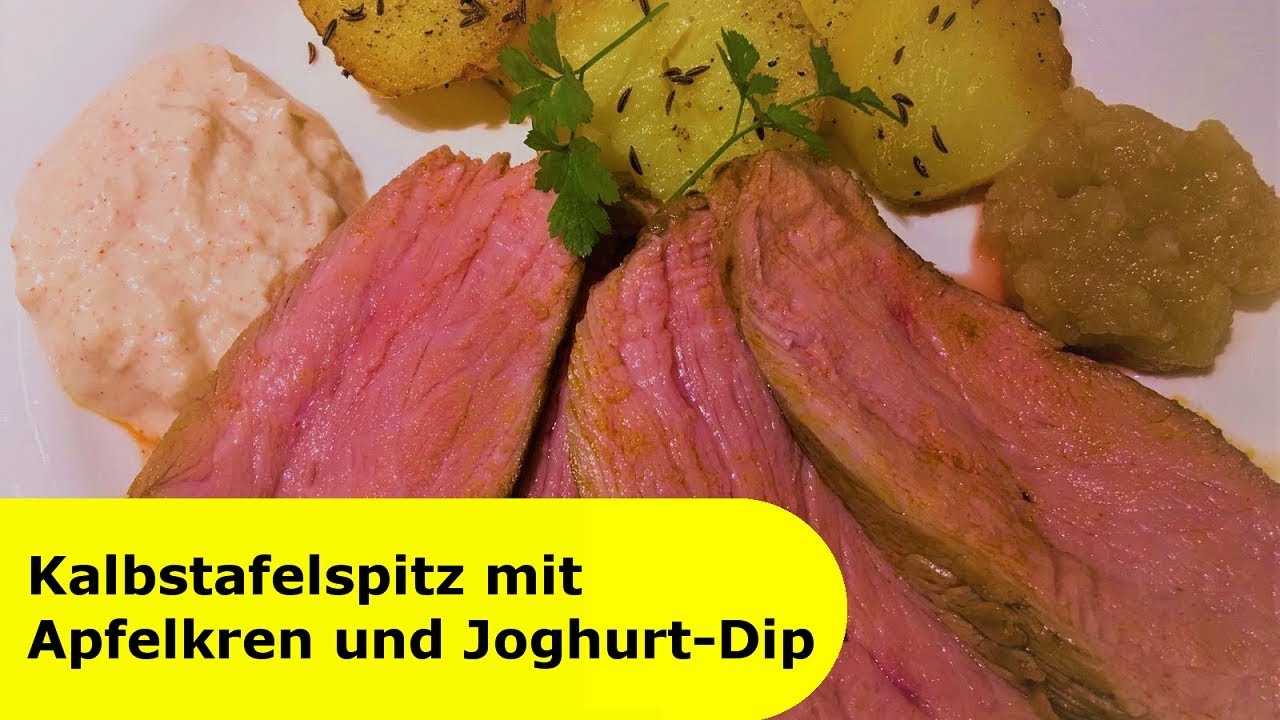 071 - Kalbstafelspitz mit Apfelkren und Joghurt-Dip │ Rosa gegrillt und ...