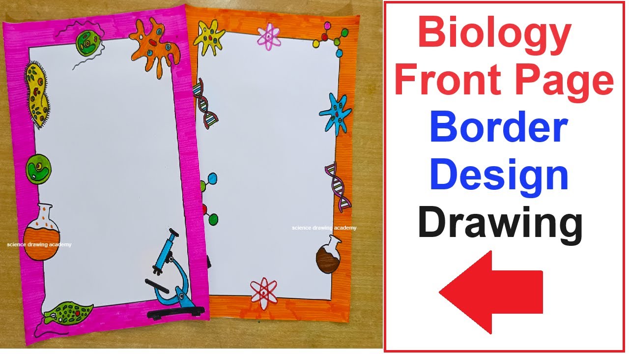 biology front page design drawing - simple and easy steps | science ...
