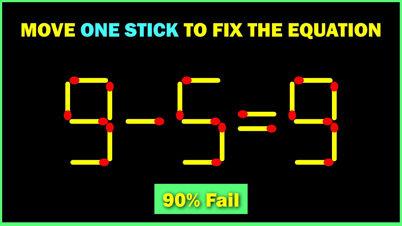 Matchstick puzzles with answers | Move matchstick puzzle | Math puzzle ...