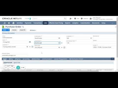 Netsuite | Create Purchase Order In - Youtube