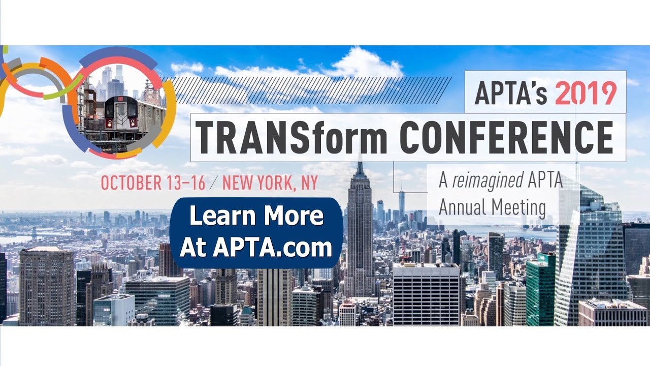 Join Us for APTA's 2019 TRANSform Conference - YouTube