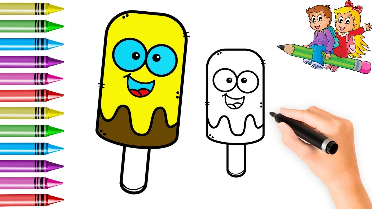 How to Draw Ice Cream Picture for Kids, Easy Way to Draw Cute Ice Cream ...
