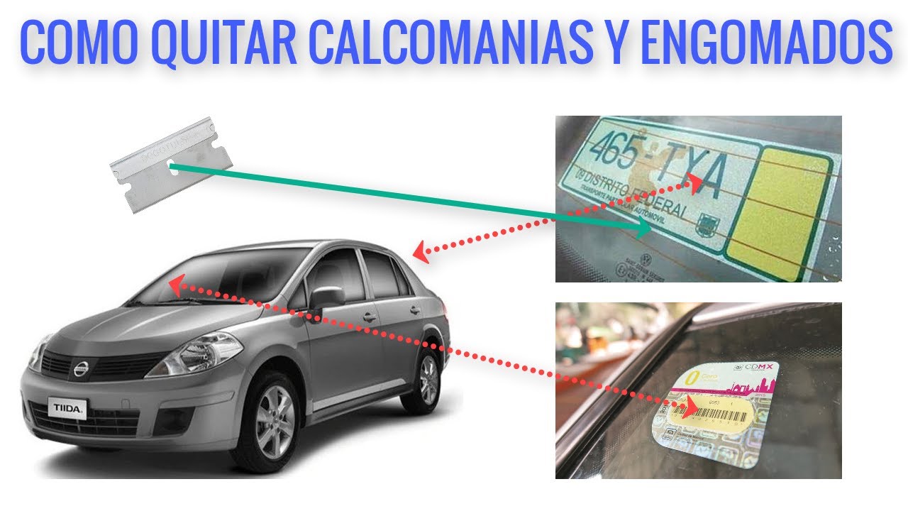 Como retirar las calcomanias engomados verificasiones de mi vehiculo ...