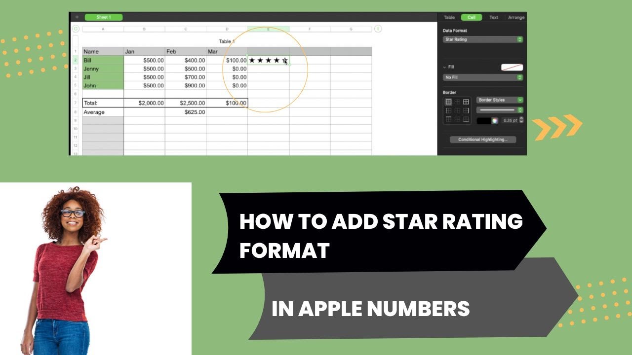 How To Add Star Rating Format In Apple Numbers Spreadsheet - YouTube