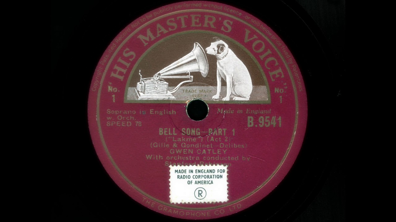 English coloratura soprano Gwen CATLEY: Bell Song (1947) - YouTube