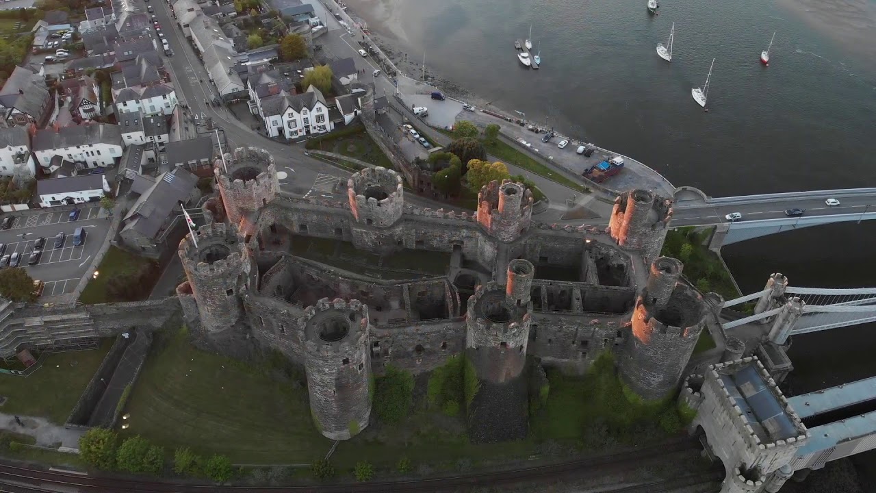 Aerial View of Conwy Castle in North Wales, U.K. - YouTube