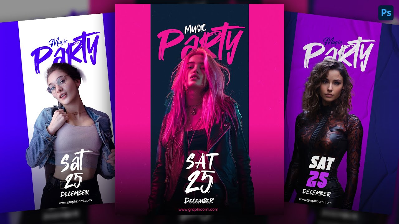 Modern Social Media Music Party DESIGN idea in Photoshop | Photoshop ...