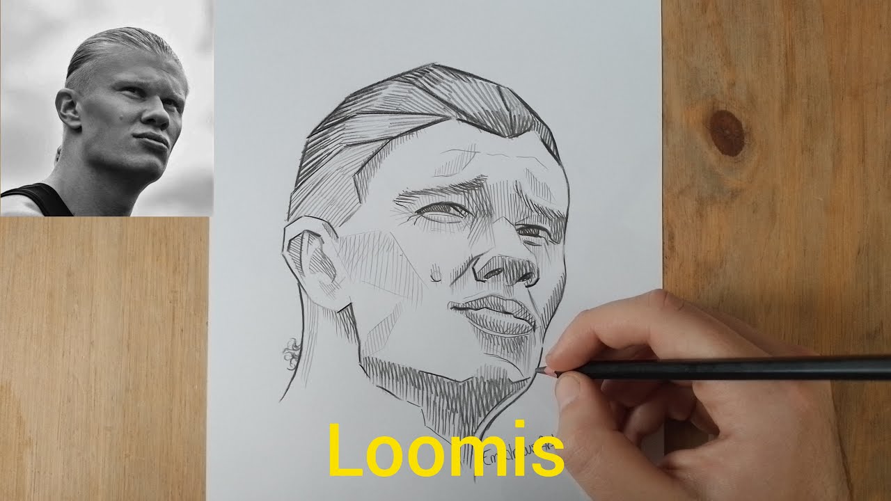How to Draw Erling Haaland - Using Loomis method - YouTube