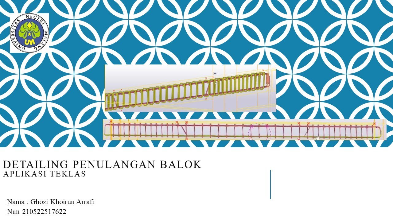 Cara membuat detailing tulangan balok dengan aplikasi tekla - YouTube