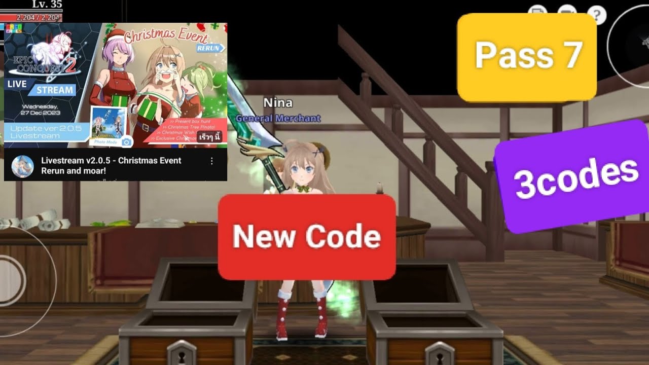 New Code Pass 7: 3 Christmas codes (Version 2.0.5 update) | Epic Conquest 2 - YouTube