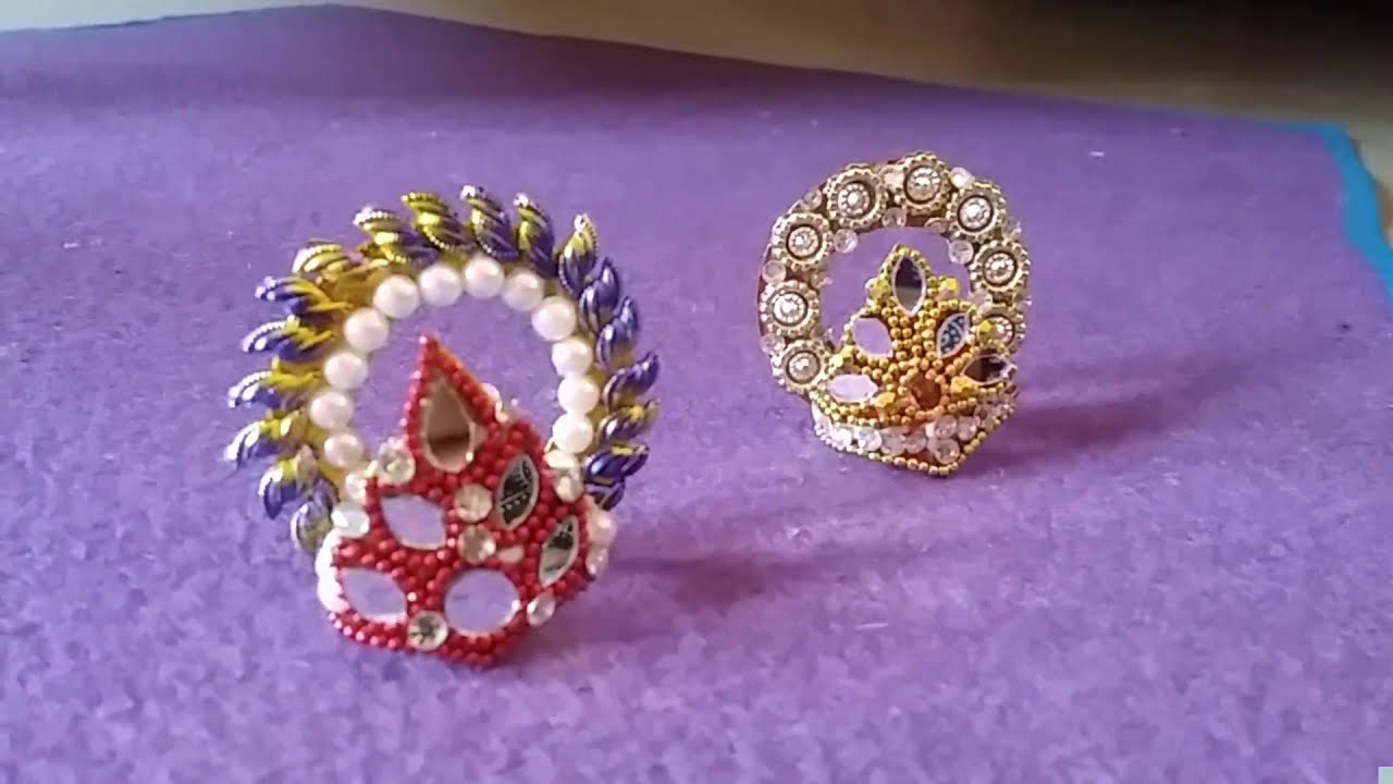 How to make mukut/ crown at home | Handmade mukut for laddu gopal ...