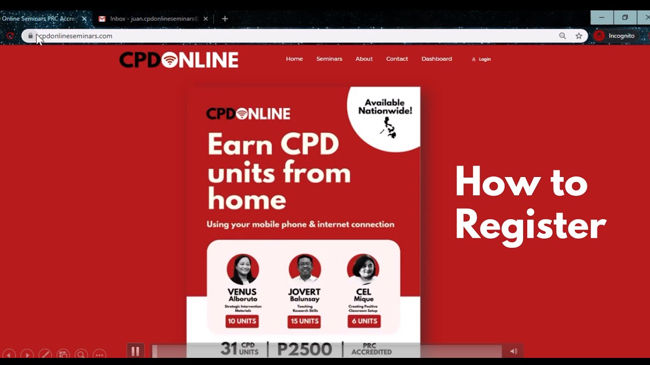 CPD ONLINE SEMINARS How to Register - YouTube