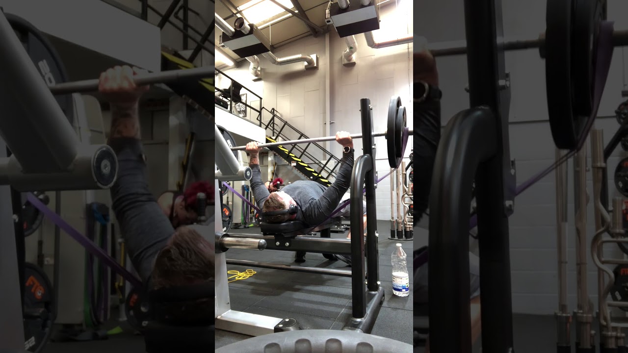 Banded chest press drop set. - YouTube